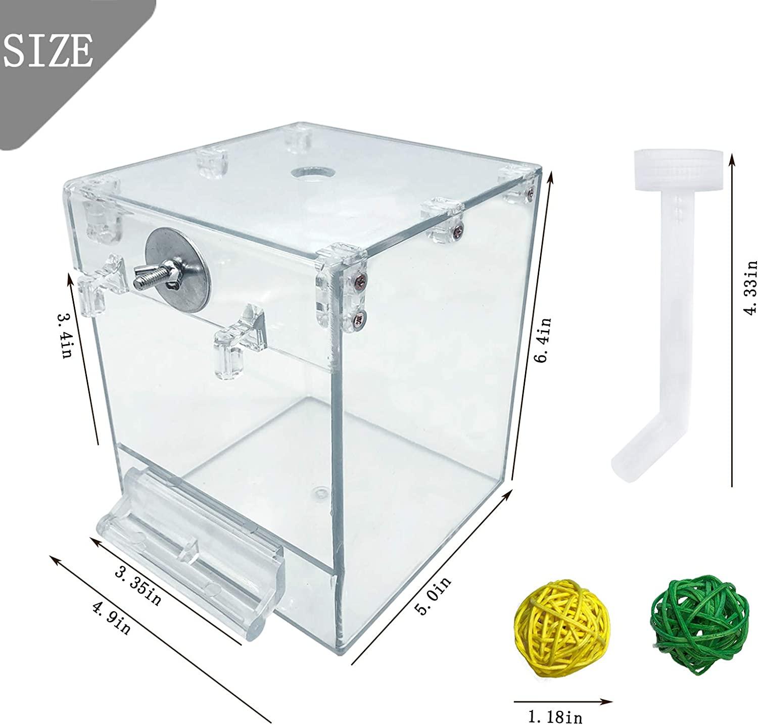 PINVNBY Acrylic Parrot Bath Box,Bird No-Leakage Bathtub for Cage ...
