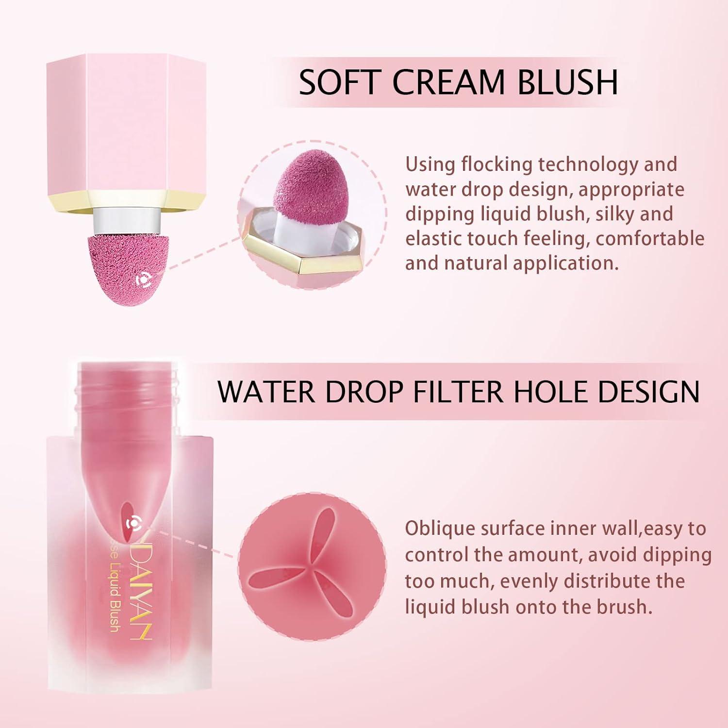 HANDAIYAN Blush Stick Liquid Blush High Pigment Weightless Long-Wearing ...