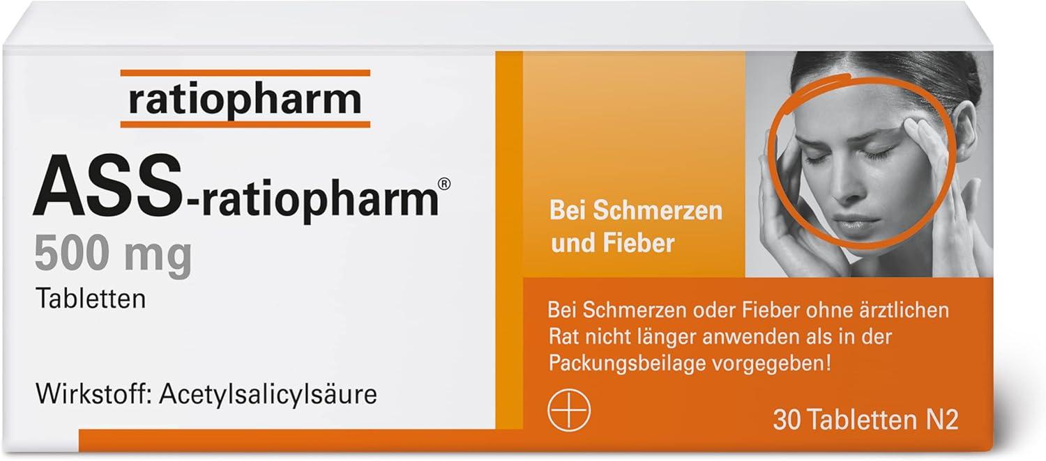 ASS-ratiopharm 500 mg Tablets - Effective Pain Relief 30 Tablets Pack ...