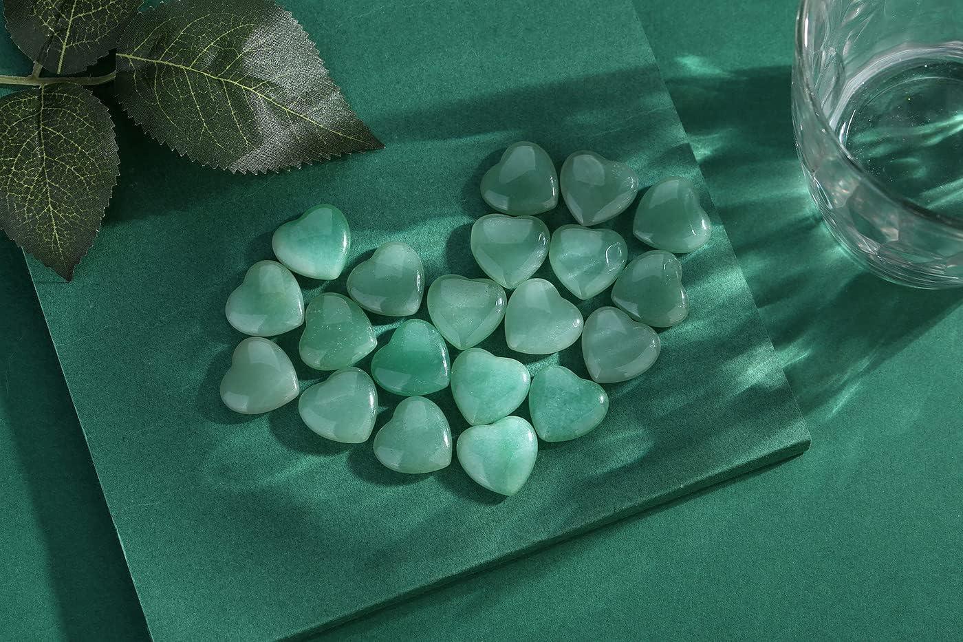 XIANNVXI 20 Pcs Green Aventurine Crystal Heart Stones Natural ...