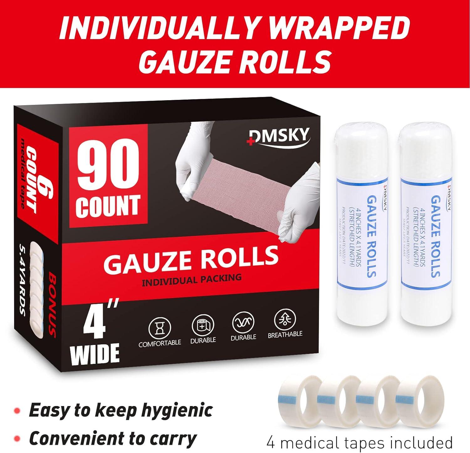 PBT Medical Gauze 60 Rolls 2x4 Yard Gauze Bandages - Stretch Medical ...