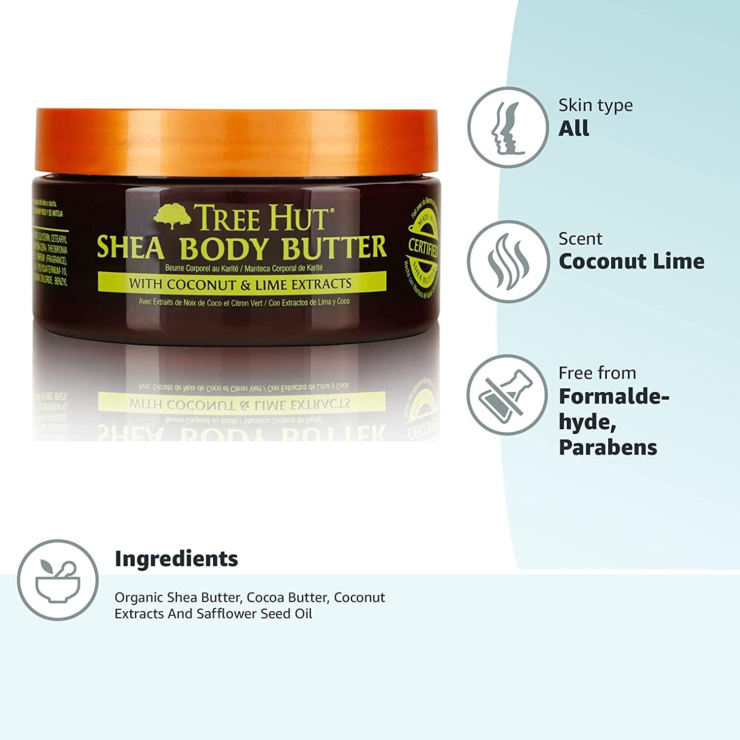 Tree Hut Coconut Lime Shea Body Butter 7oz | Intense Hydrating 24-Hour ...