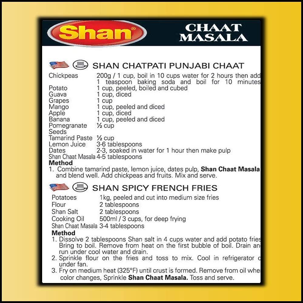 Shan Chaat Masala Seasoning Mix 3.52 oz (100g) - Tangy & Spicy Spice ...