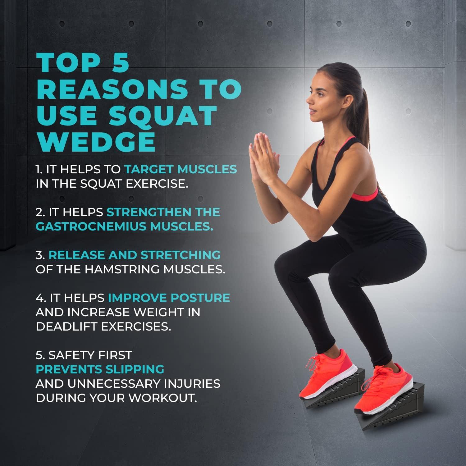 Power Adjustable Gymnastics Squat Wedge Blocks (4PCS) | Non-Slip Ramp ...