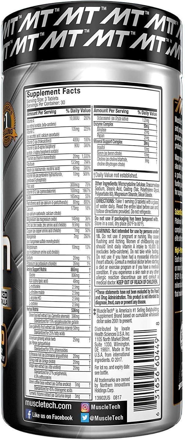 MuscleTech Platinum Multi Vitamin 90 Count (2 Pack) - Essential Daily ...