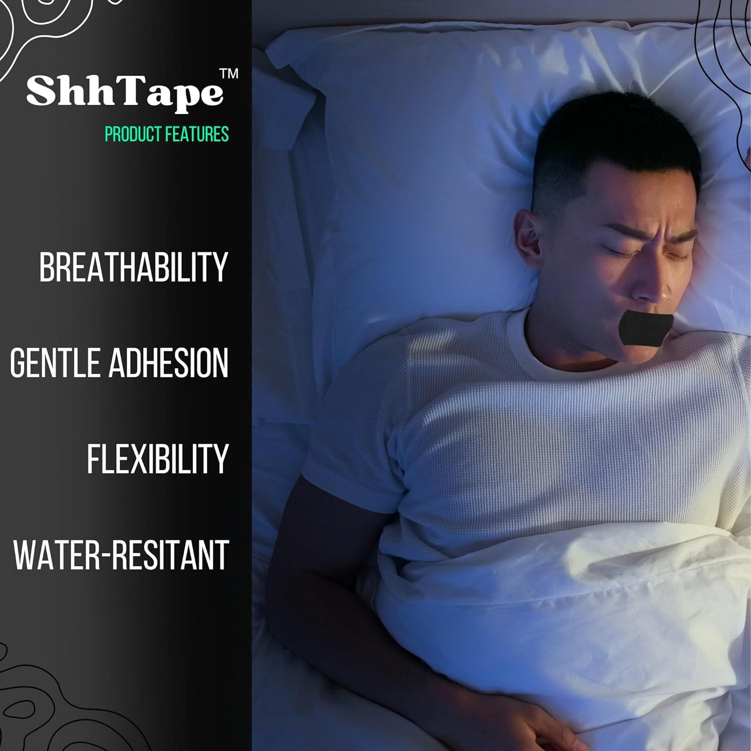ShhTape Sleeping Mouth and Lip Tape Strips - Snoring Solution for Men ...