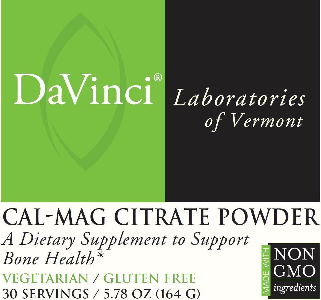 Davinci Labs Cal-Mag Citrate Powder - Pure and Potent Formula for Bone ...