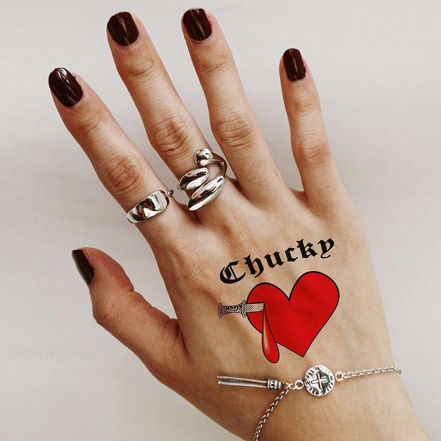 GOROMON Bride of Chucky 16 PCS Heart Tattoo Stickers | Halloween ...