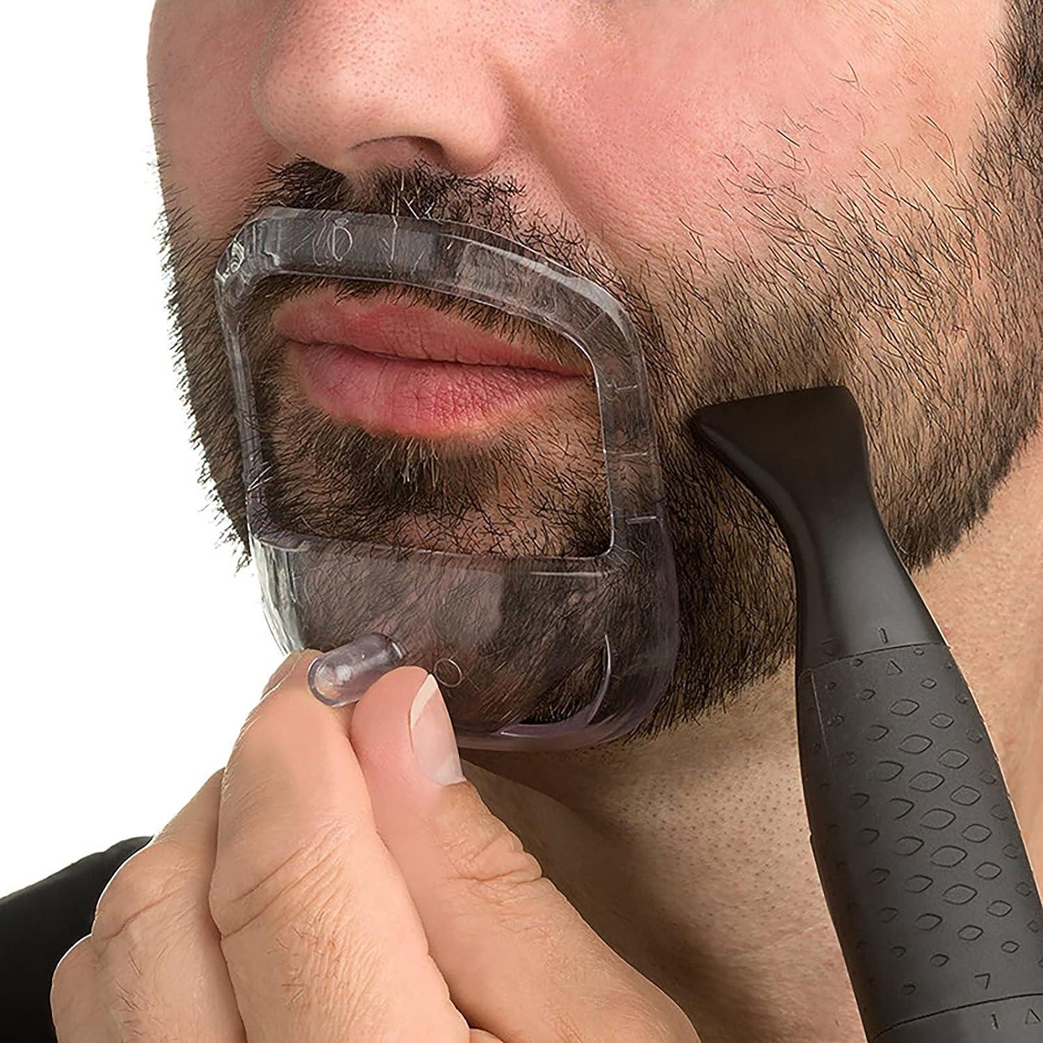 Men's Goatee Shaving Template with 5 Sizes Beard Guide Shaper - Styling & Trimming Stencil for ...