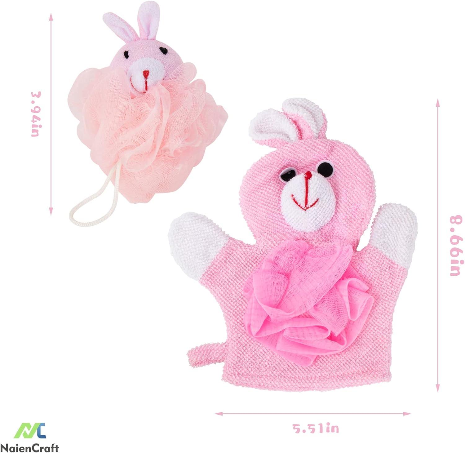 NaienCraft 8 Pack Cartoon Bath Pouf Puff Mesh Sponges with Shower ...