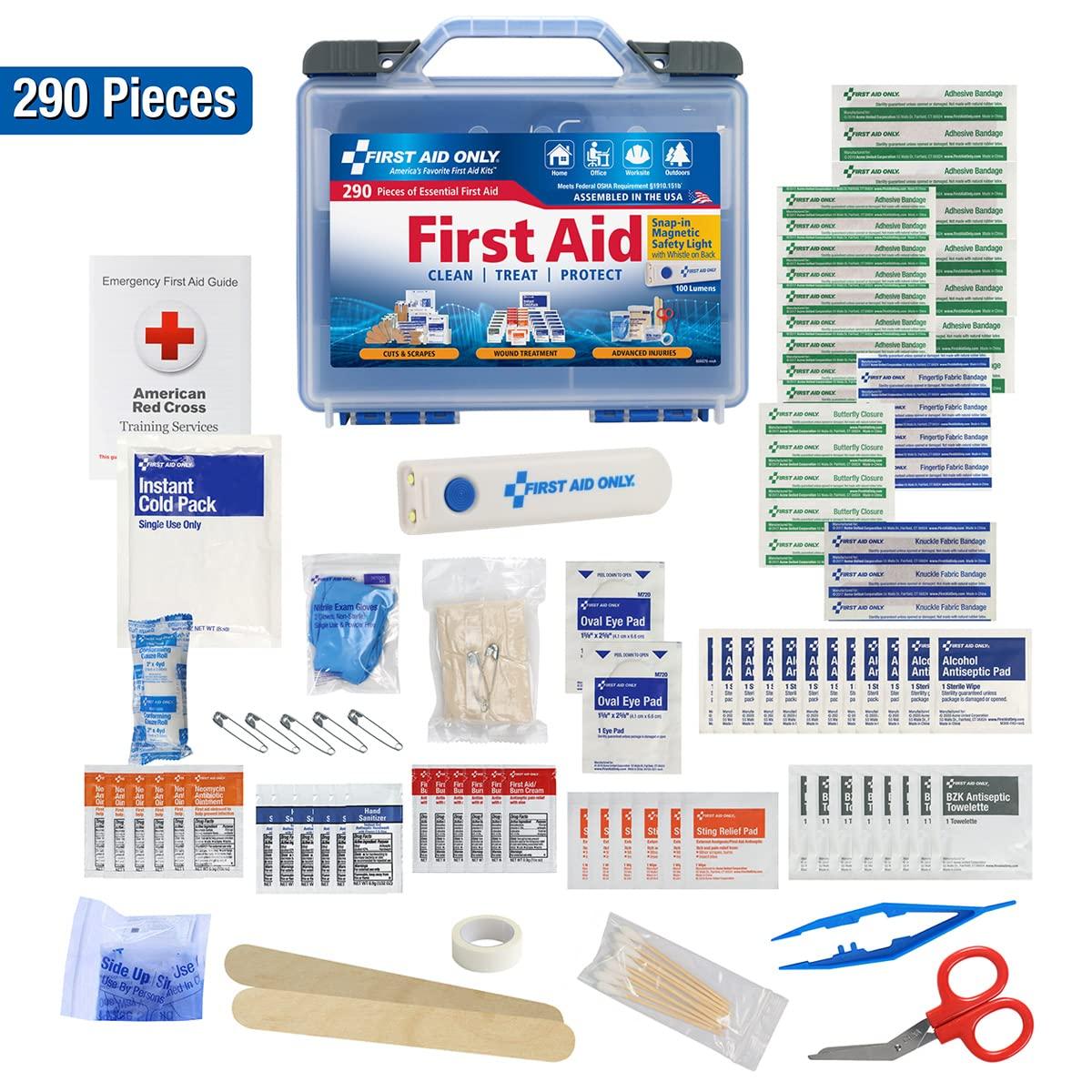 First Aid Only 290 Piece All-Purpose First Aid Kit with Magnetic Safety ...