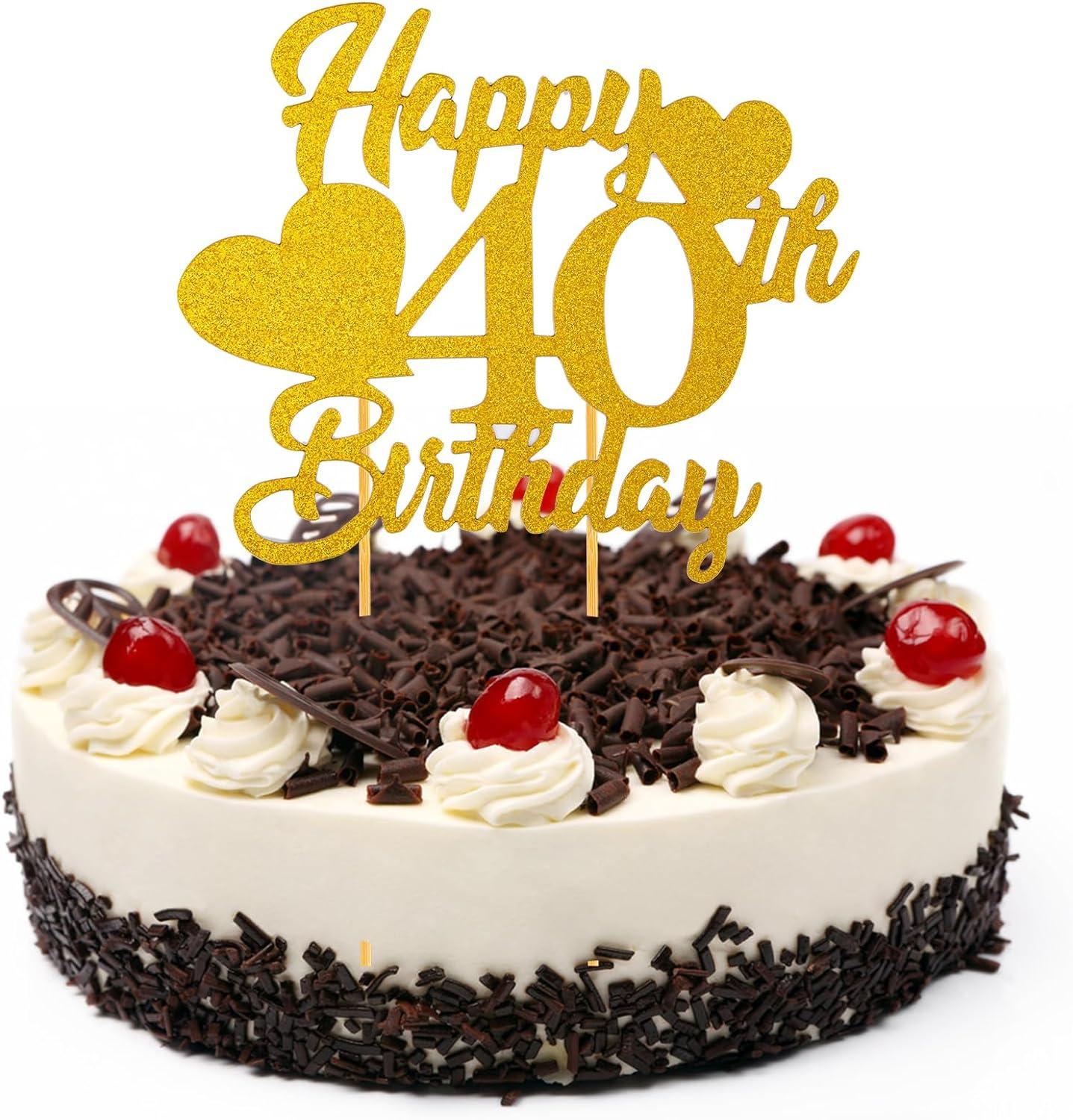 Happy 40th Birthday Cake Topper 40th Birthday Decorations for Her Happy ...