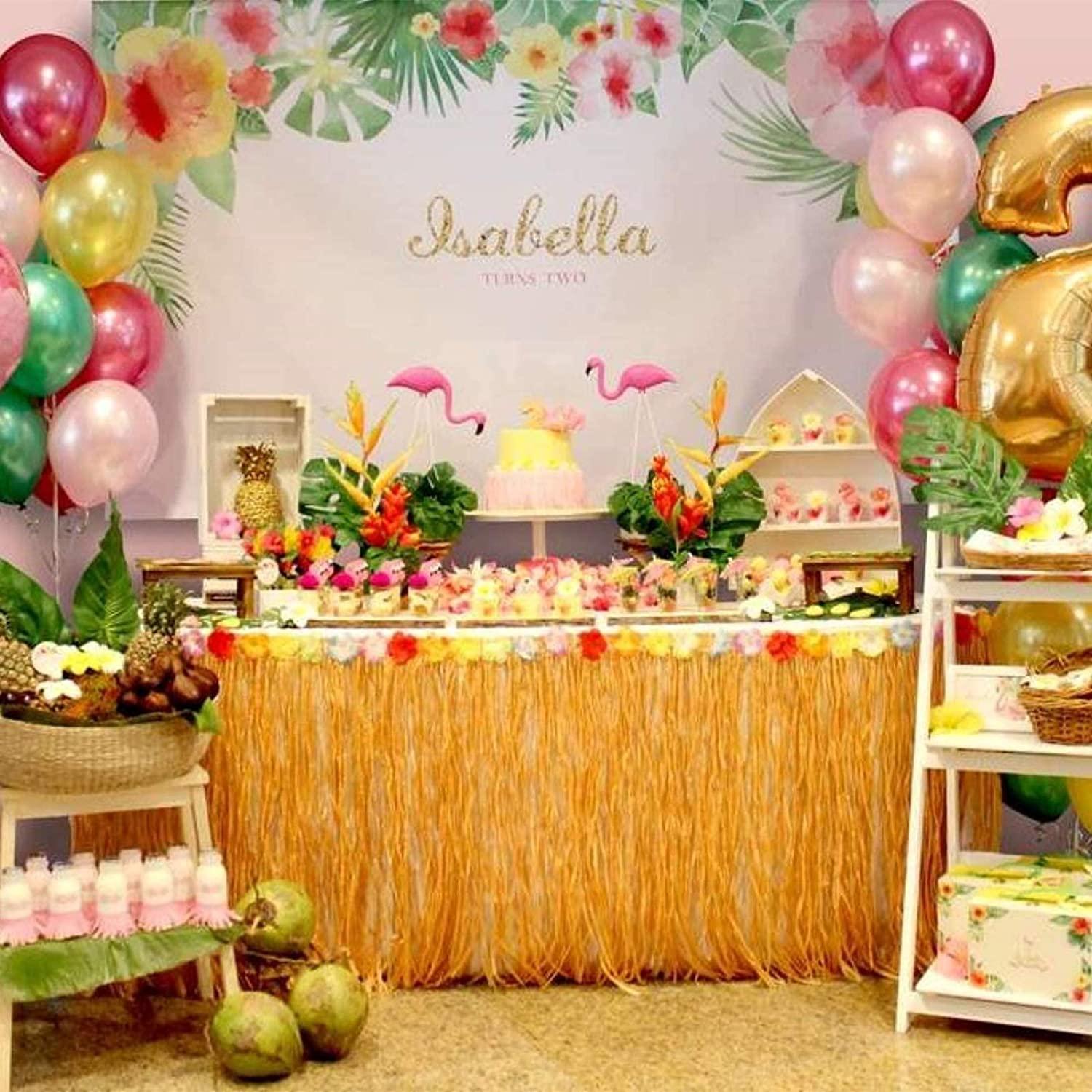 Fasezoomit 55 Pieces Hawaiian Tropical Party Decorations with 9ft ...