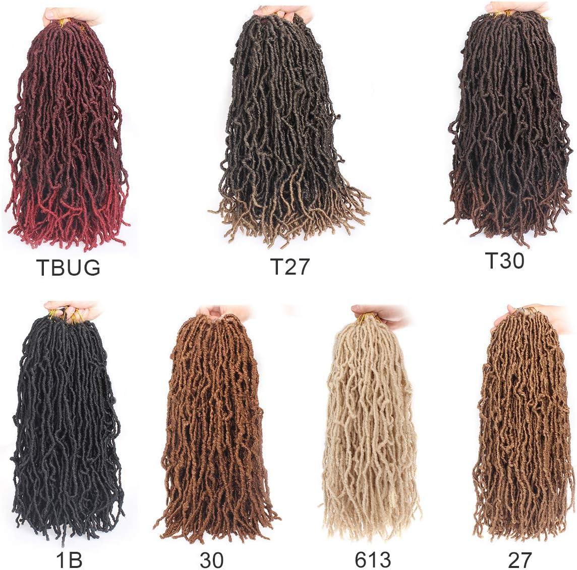 Xtrend 7 Packs 18 Inch Natural Black Soft Nu Faux Locs Crochet Braids ...