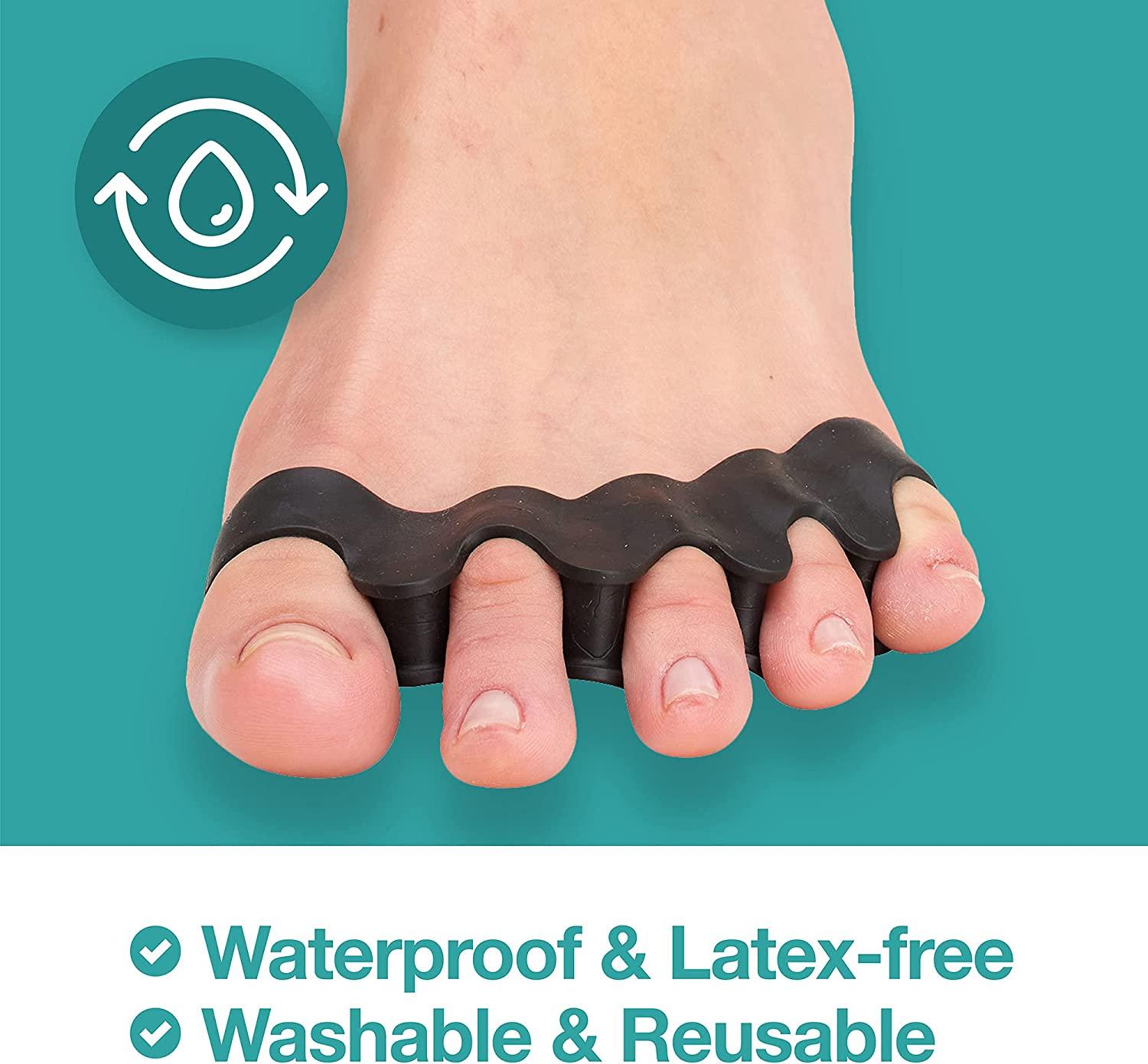 ZenToes Silicone Toe Spacers - 2 Pairs Black | Correct Toe Alignment ...