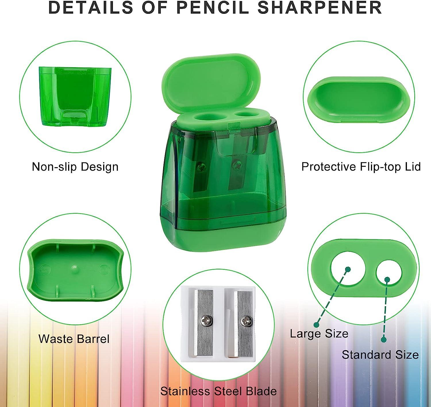 Sonuimy Pencil Sharpeners 4 Pcs Pencil Sharpeners Manual Dual Holes ...