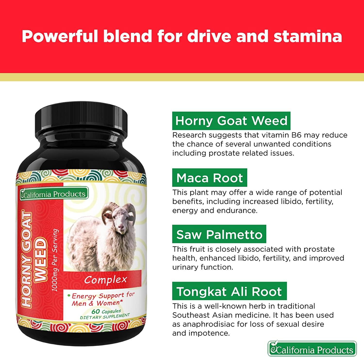 Horny Goat Weed Herbal Extracts for Men and Women - Energy Support with ...