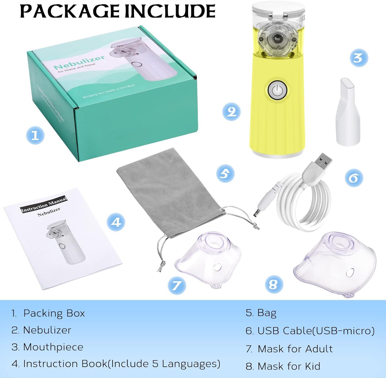 Portable Nebulizer Machine for Adults and Kids - Handheld Atomizer for ...