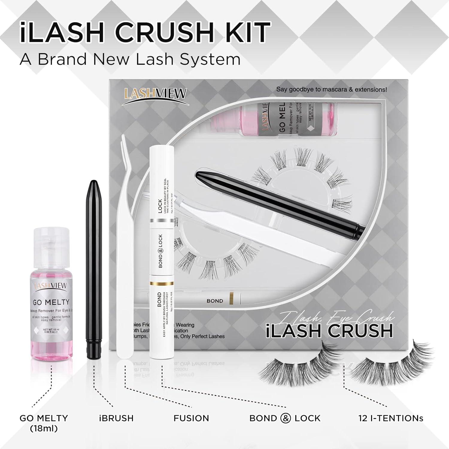 LASHVIEW DIY Eyelash Extension Kit 12 Clusters - Volume Lashes Set with ...