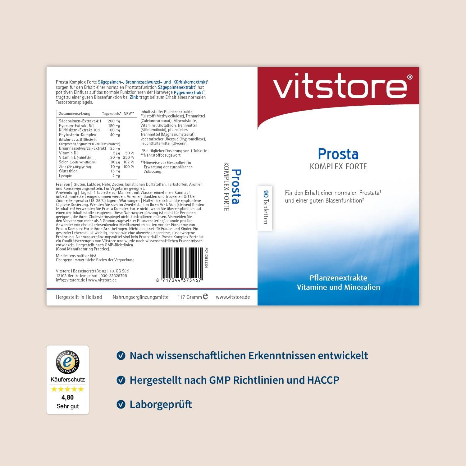 Prosta - High Dosage 90 Tablets | Laboratory Tested Saw Palmetto Pygeum ...