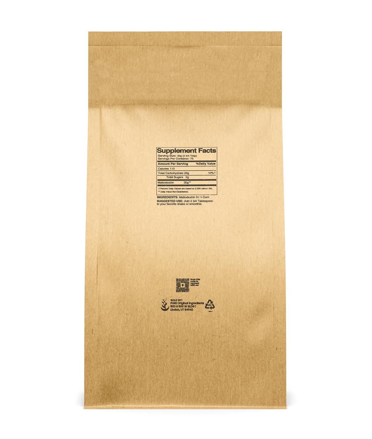 Pure Original Ingredients Maltodextrin Powder 5 lb - Unflavored Binder ...