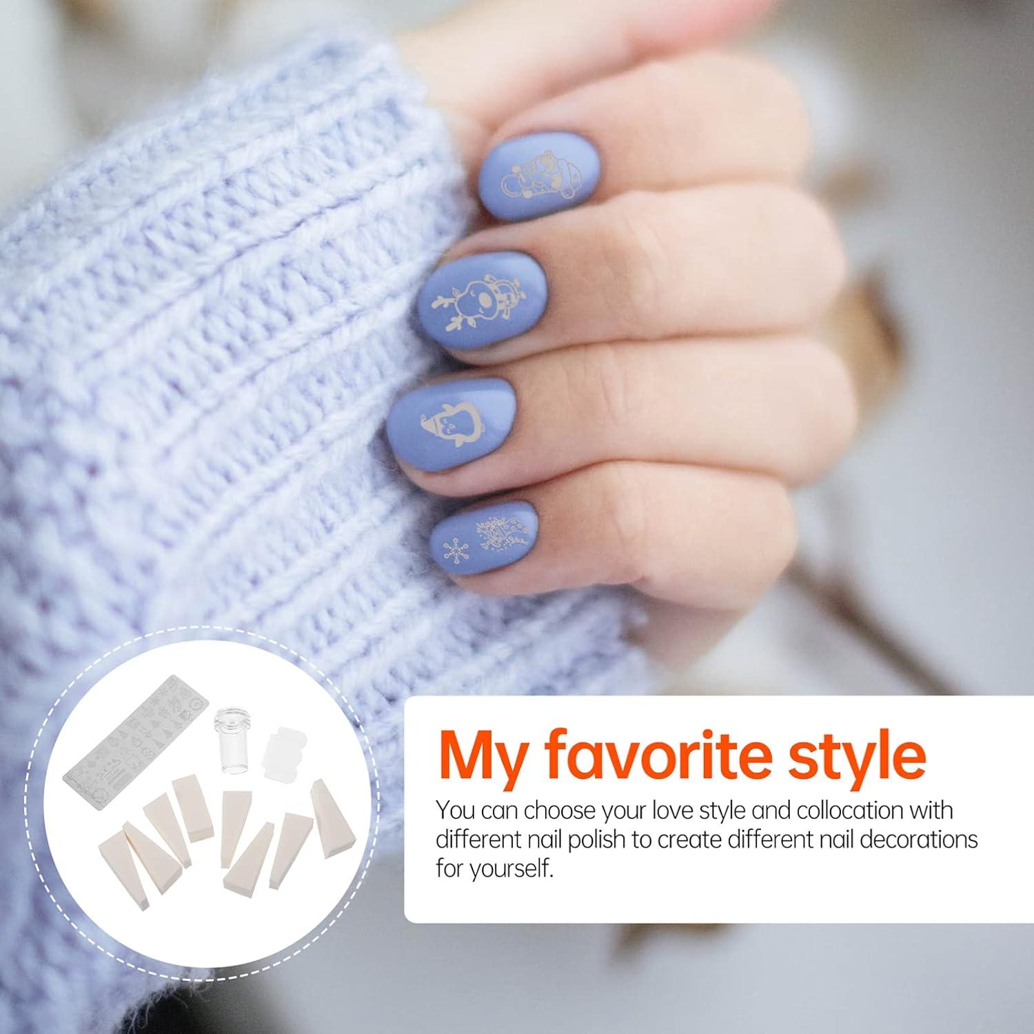 Minkissy Gel Nail Polish Set - Nail Punching Plates & Stamper - Perfect ...