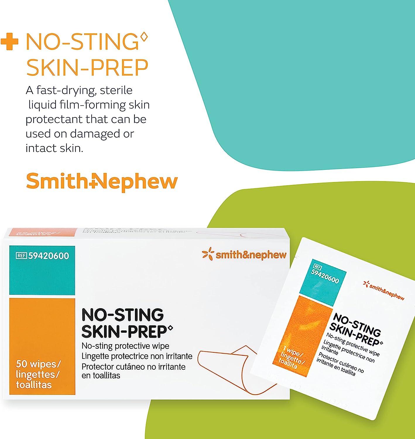 Smith & Nephew NO-STING SKIN-PREP Wipes - Alcohol-Free Skin Barrier ...