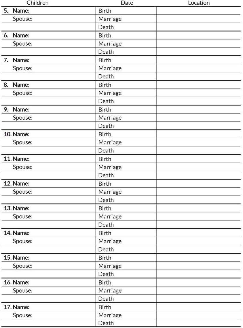 Large Print Family Group Sheets for Ancestry (30 Sheets) - Archival ...