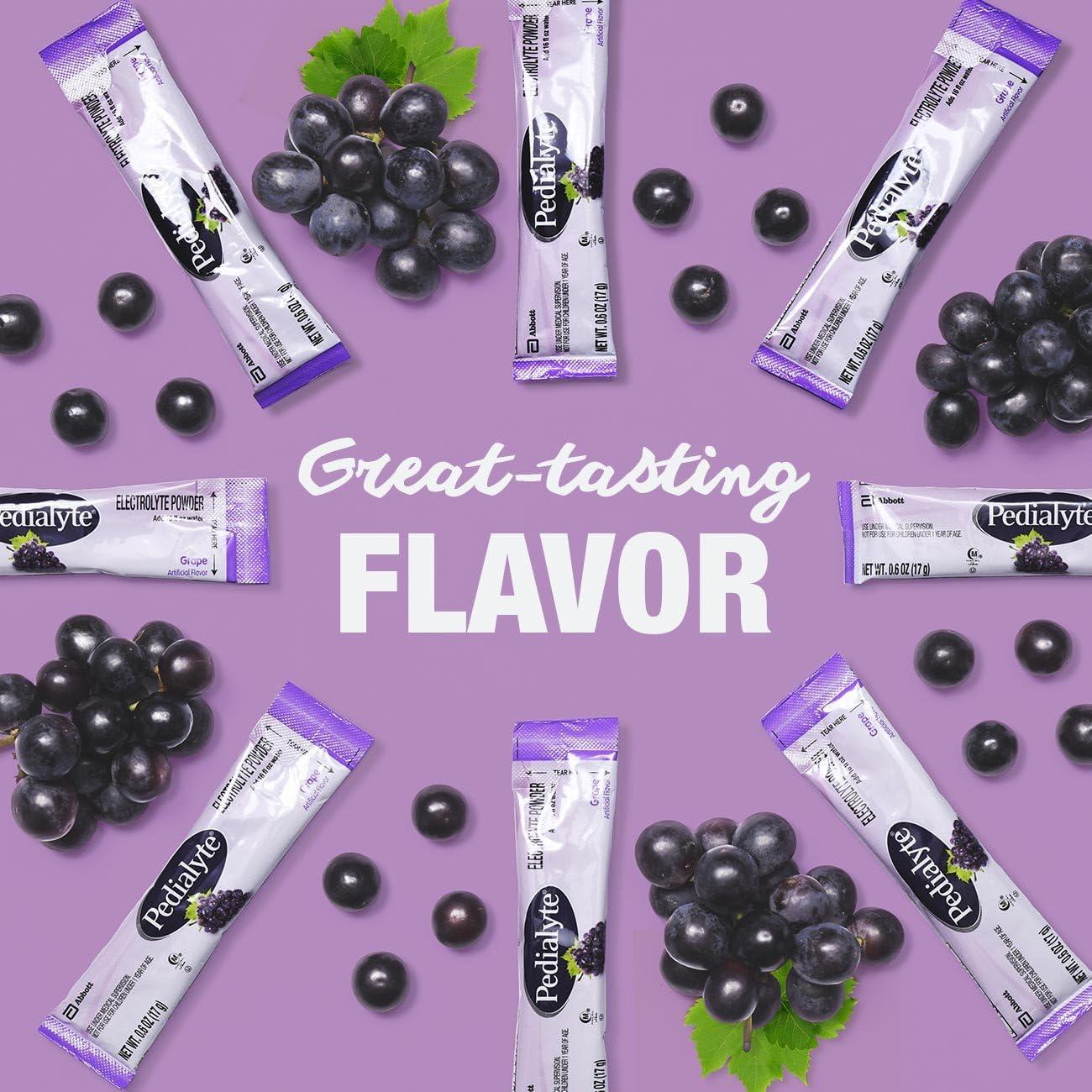 Pedialyte Grape Electrolyte Powder Packets - 6 Single-Serving Packets ...