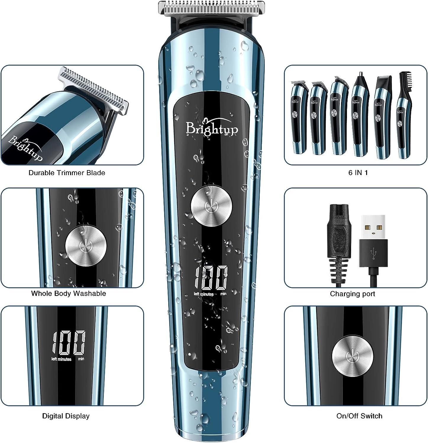 Brightup Beard Trimmer for Men - Grooming Kit, Waterproof Hair Clippers ...