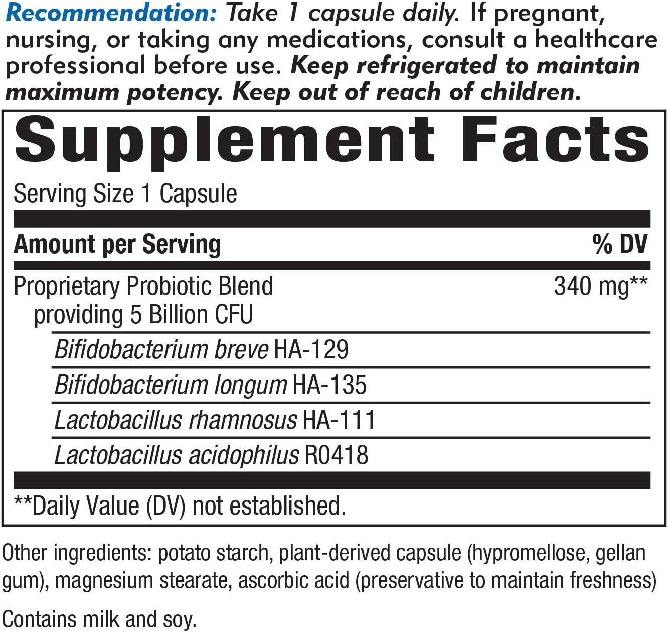 Nature's Way Primadophilus Bifidus - 180 Vcaps Probiotics for Digestive ...