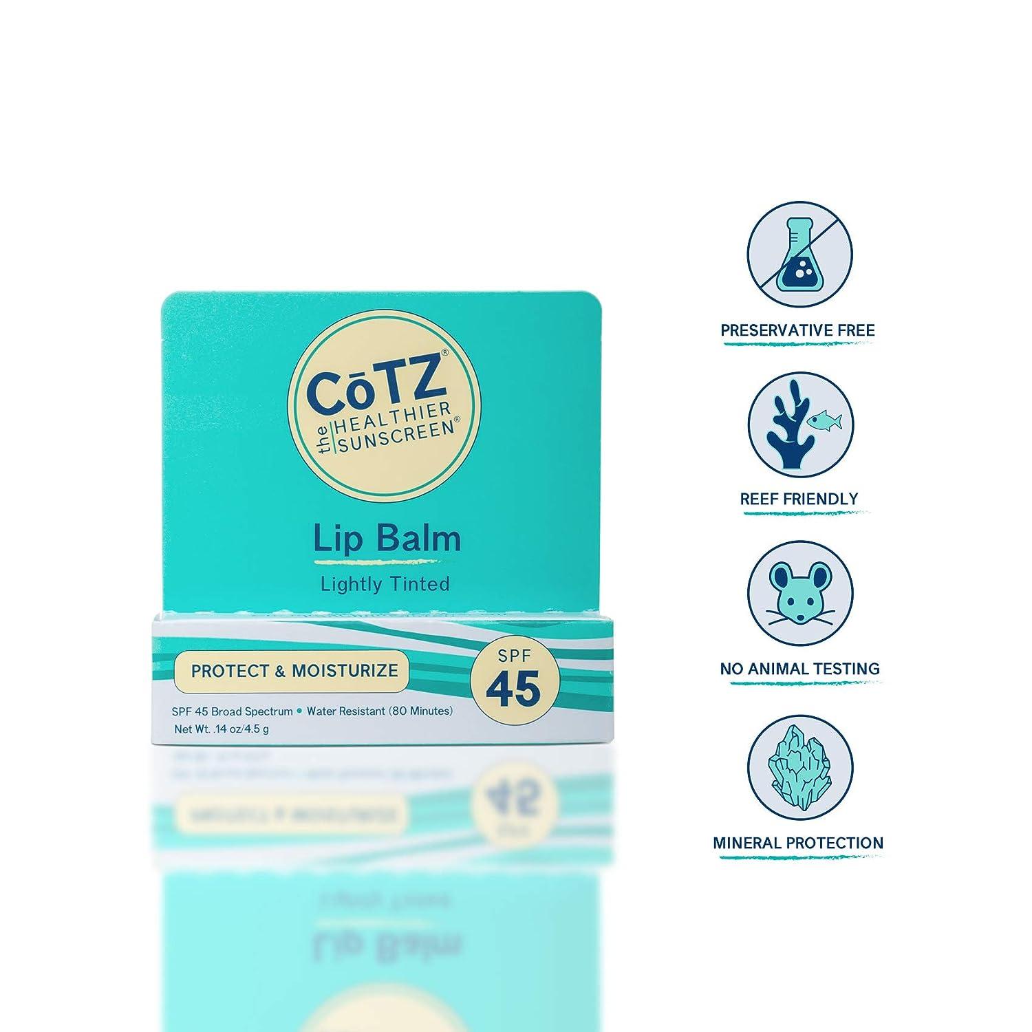 Cotz Lip SPF 45 - 0.14 Ounce | Sunscreen Lip Balm with Broad Spectrum ...