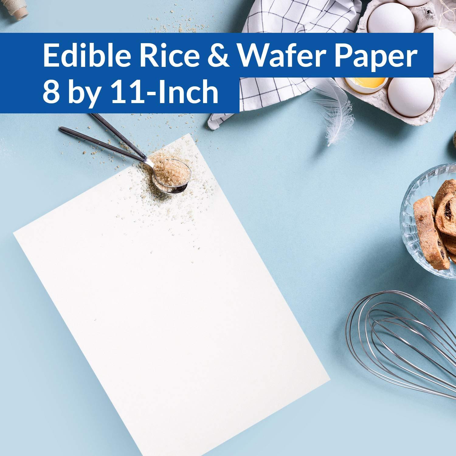 Oasis Supply Edible Rectangle Rice & Wafer Paper 8x11-Inch White - 50 ...