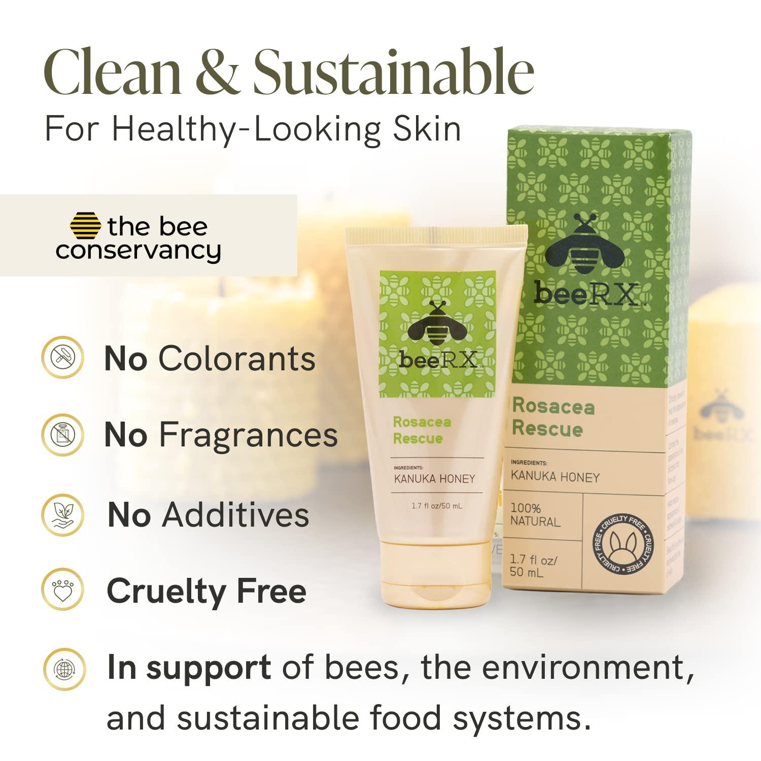 Bee Rx Rosacea Rescue Cream with Kanuka Honey for Redness Relief ...