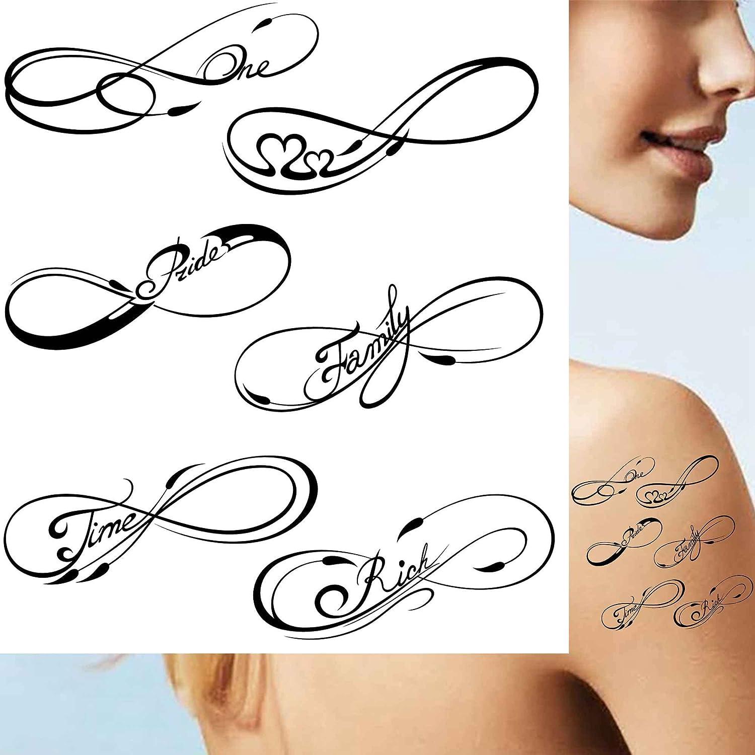 Dopetattoo 6 Sheets Temporary Tattoos - Infinity, Family, and Love ...