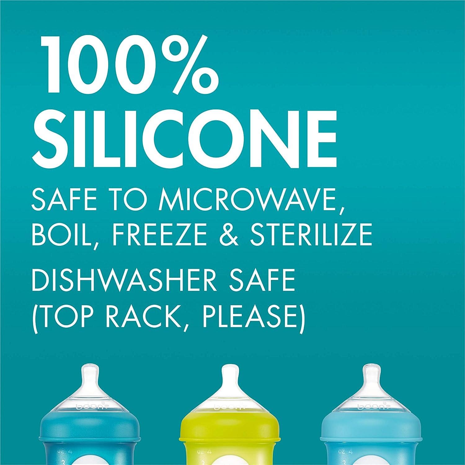 Boon NURSH Silicone Replacement Nipple - 3 Count, Slow Flow, Stage 1 ...