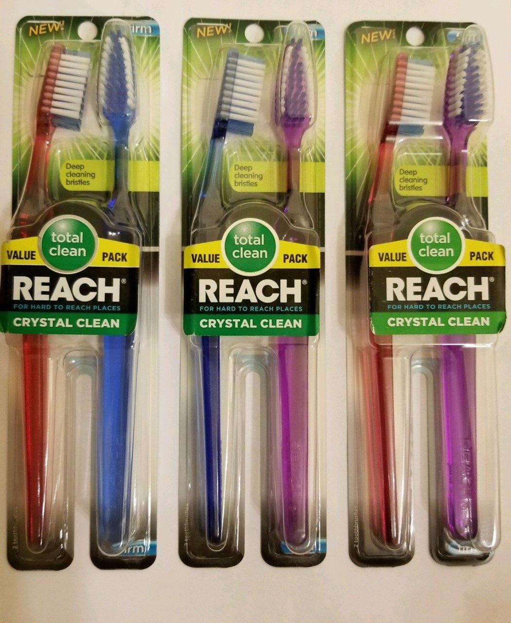 Reach Toothbrush Crystal Clean Firm - Twin Pack (6 Pieces ...
