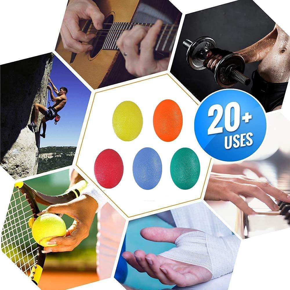 GOZATO 5-Pack Hand Exercise Balls - Physical & Occupational Therapy Kit ...