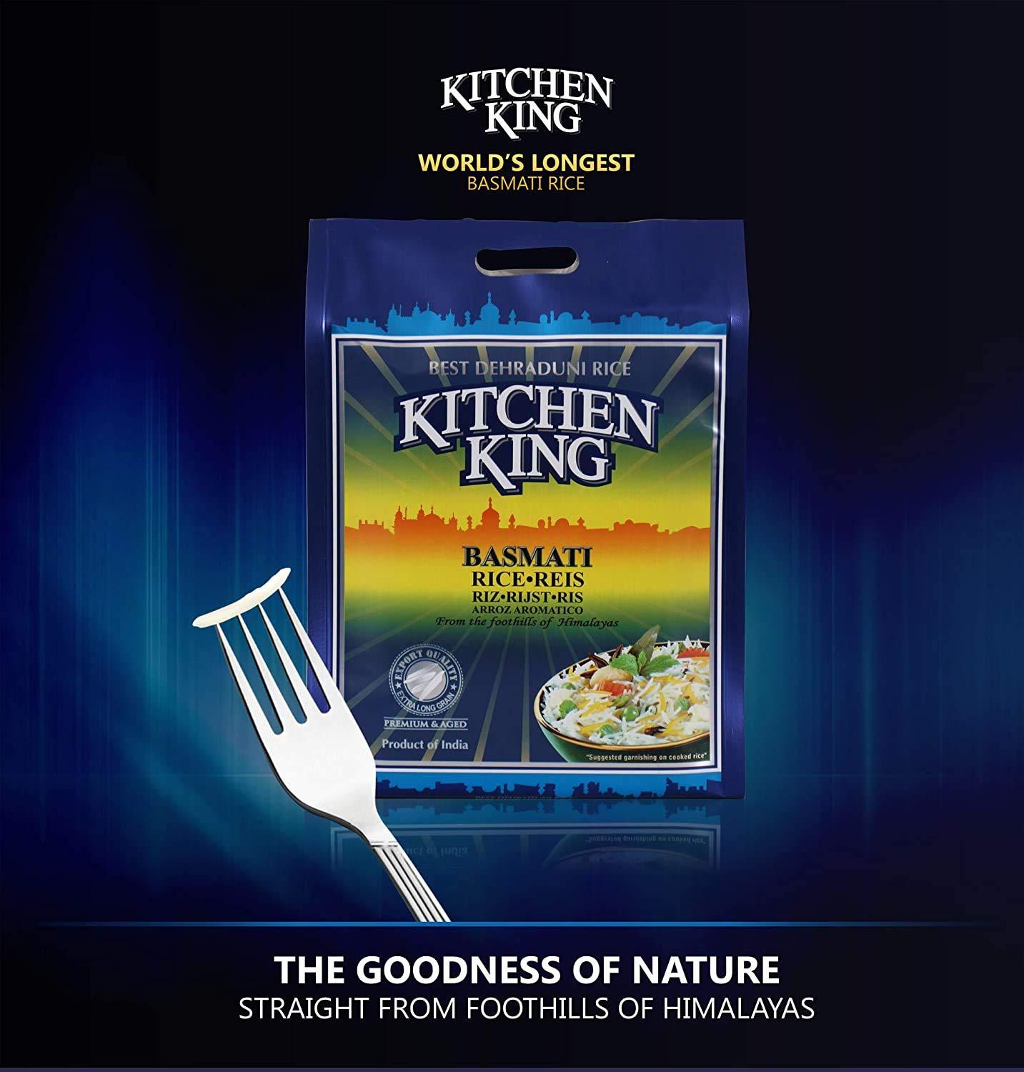 Kitchen King Basmati Rice - 10 LB Bag - World's Longest and Always ...
