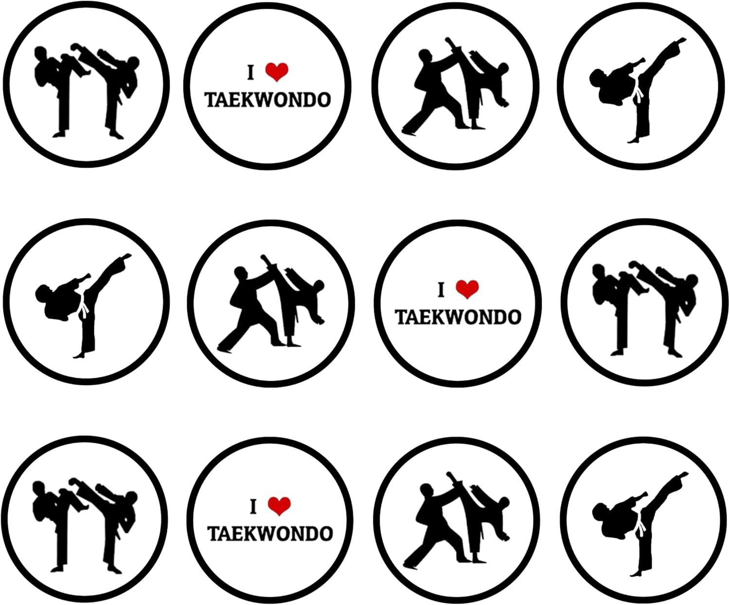 24 Edible Taekwondo Cupcake Toppers Martial Arts Cake Decorations ...