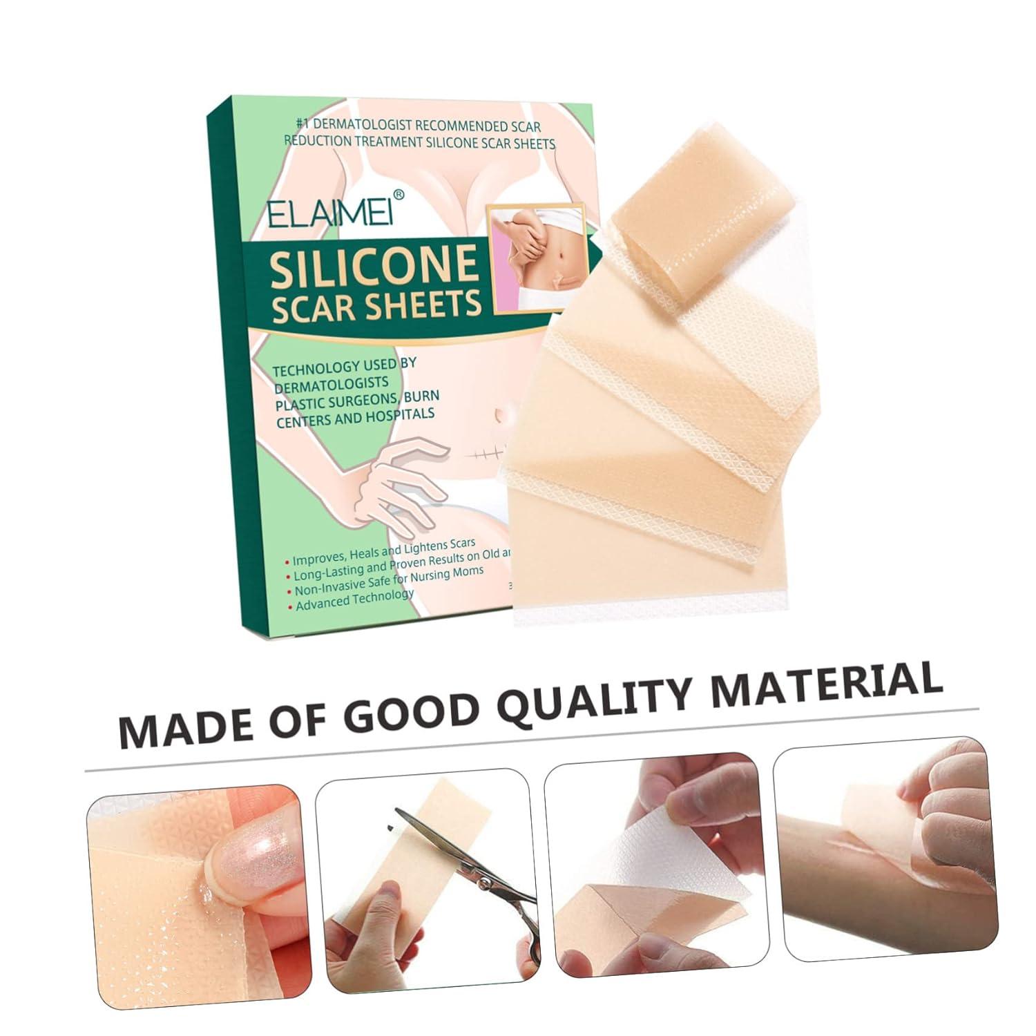Healeved 4pcs Silicone Scar Sheets - Burn Scar Removal Cream - Scar ...