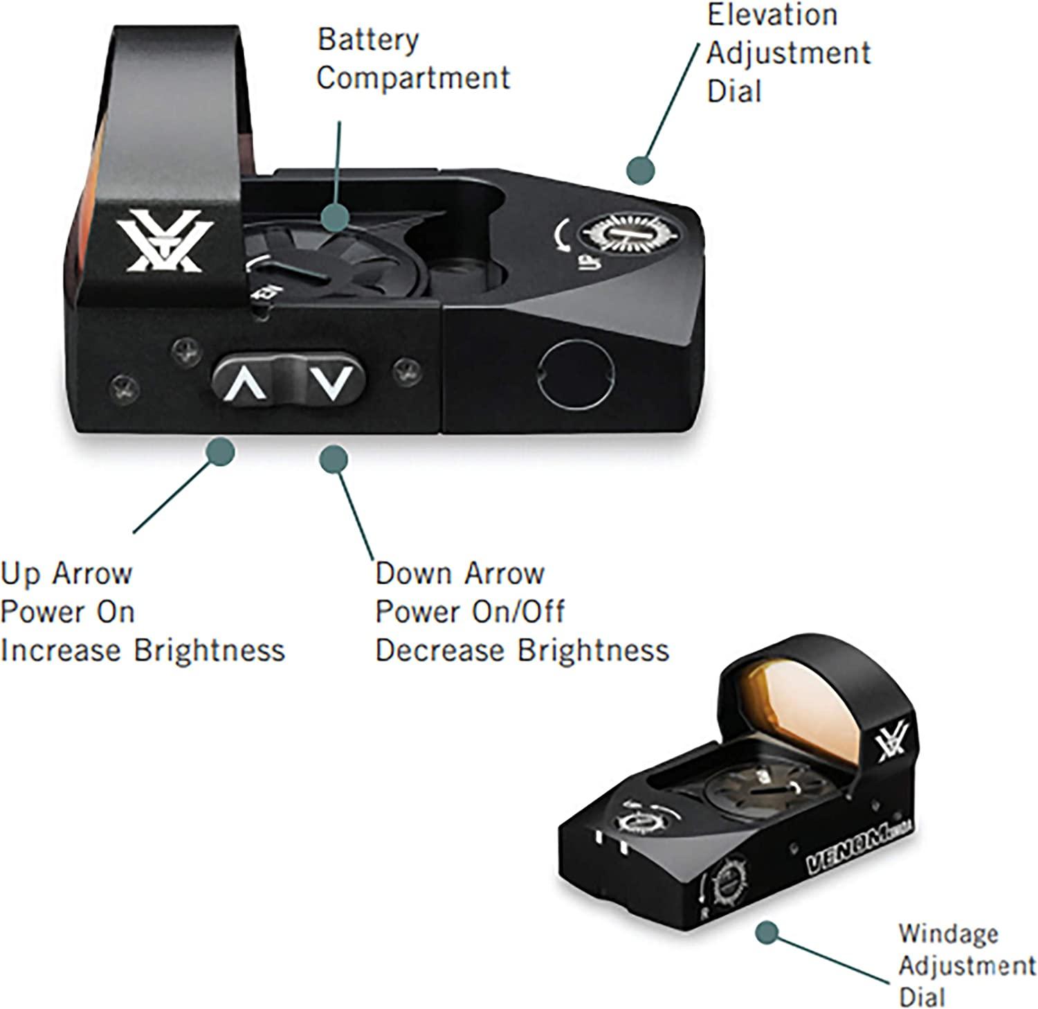 Vortex Optics Venom Red Dot Sight 3 MOA - Precision Accuracy for Fast ...