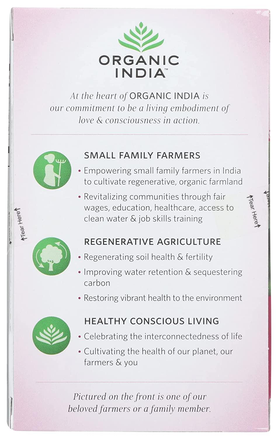 Organic India Tulsi Hibiscus Tea Infusion - 18 Count - Herbal Wellness Brew | Buy Now with ...