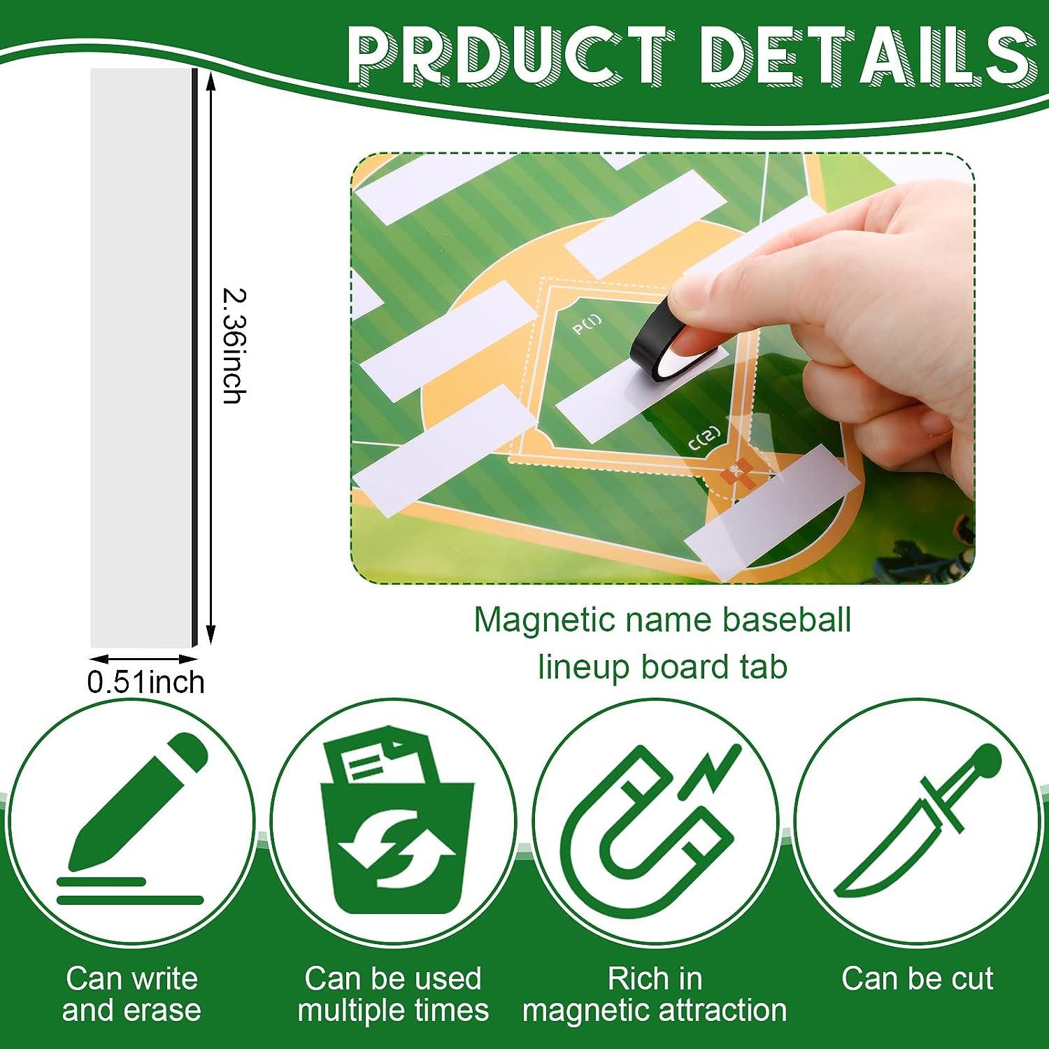 Magnetic Baseball Dugout Board Set - 100 Lineup Cards, 80 Tabs, 2 Hooks ...