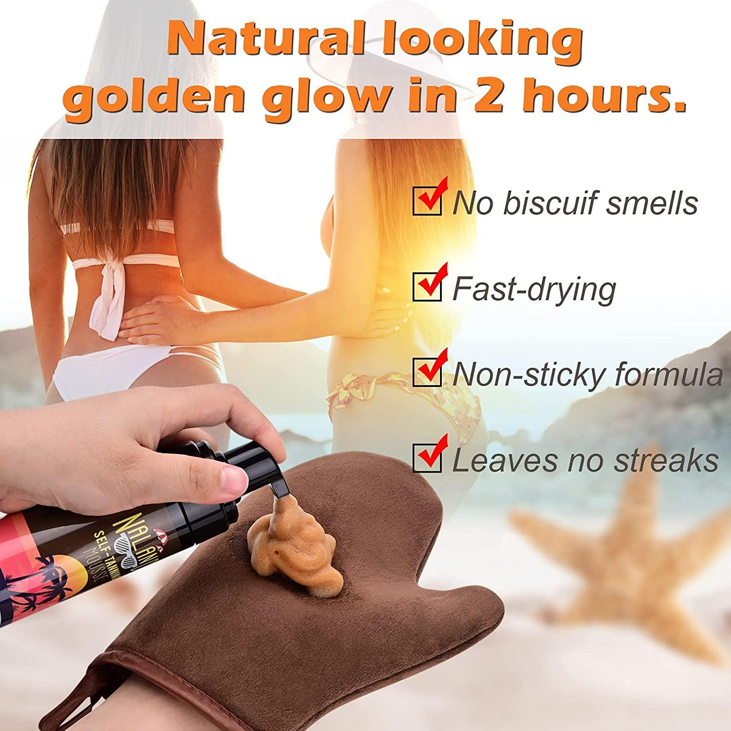 Organic Self Tanner Mousse Kit with Bronzer | Sunless Tanning Lotion ...