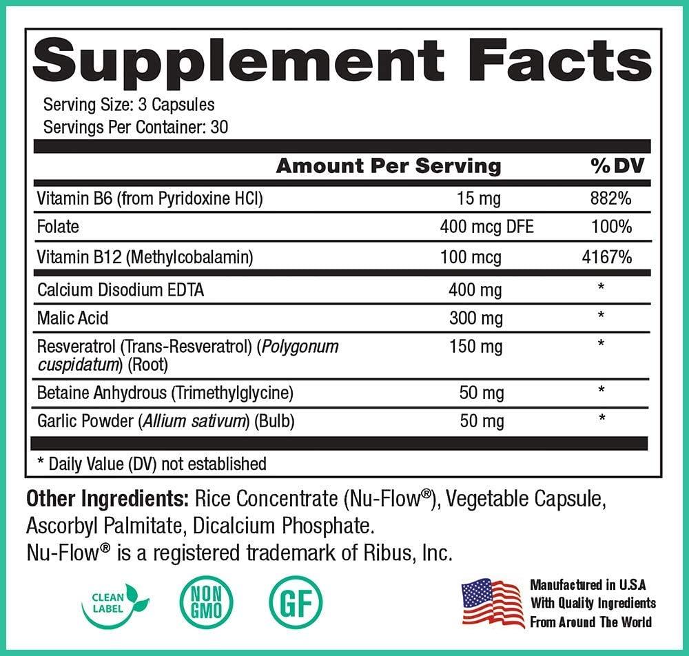 Peak Pure & Natural Chelation+ Resveratrol Supplement | 90 Capsules ...