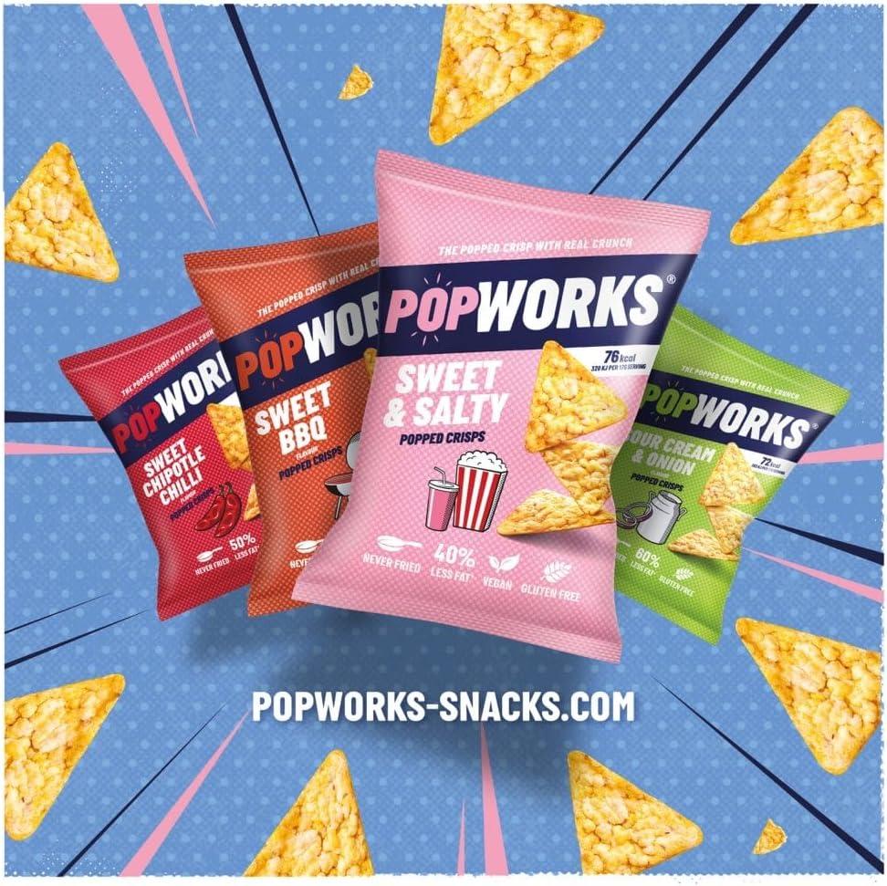 Popworks SWEET BBQ Popped Crisps Snacks 15 x 50g PMP Bags | Buy Now ...
