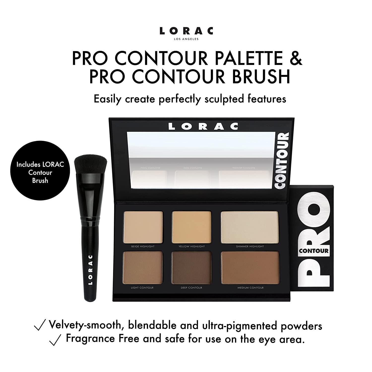 LORAC PRO Contour Palette & Brush Set | Sculpting Powders & Highlighter ...