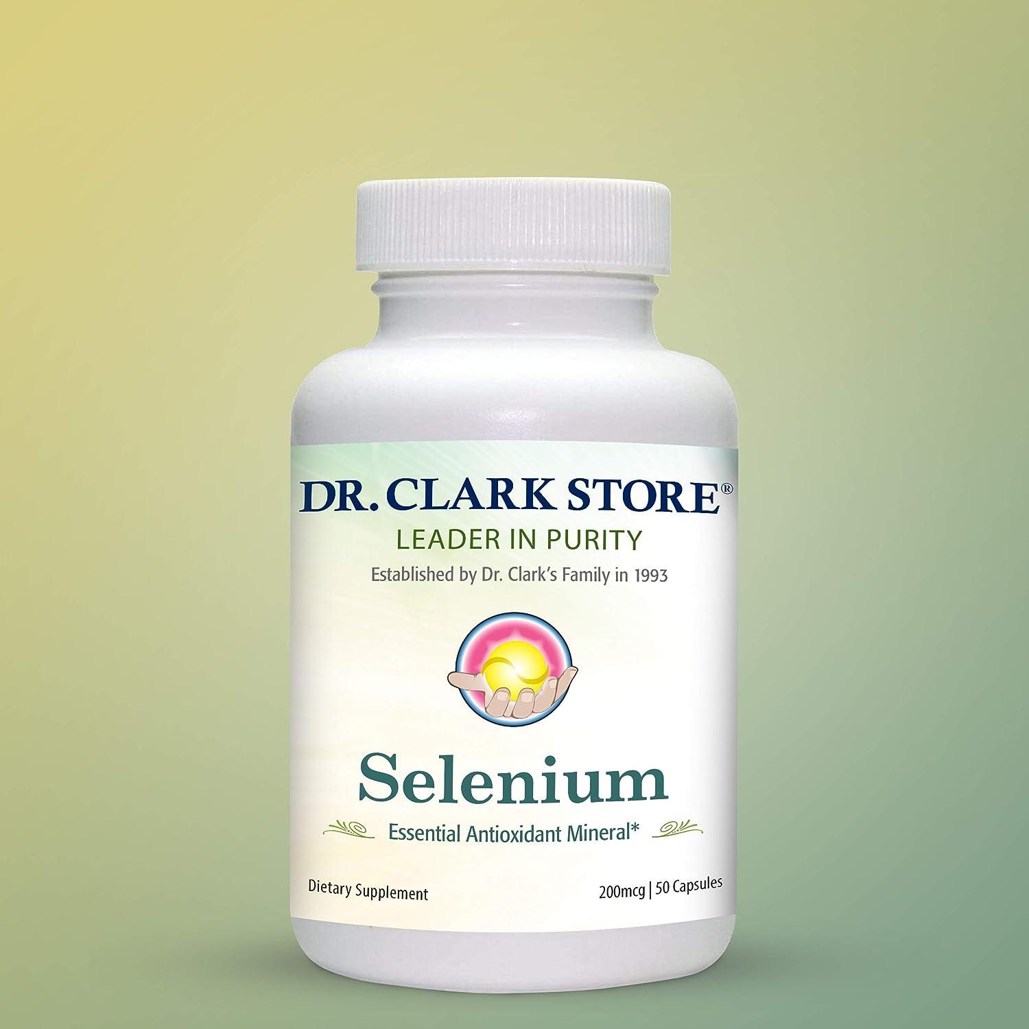 Dr. Clark Selenium 200mcg Supplement - Thyroid & Immune Support - 50 ...