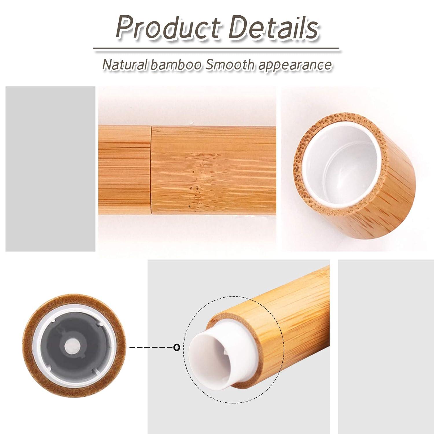 12 Pieces Refillable Lipstick Sleeves with Bamboo Shell | Merysan 5ml ...